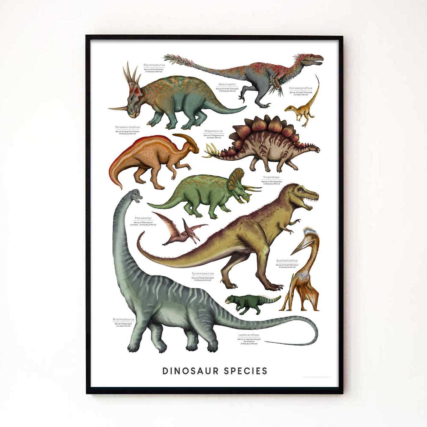 Dinosaur Species Poster (A4)